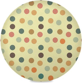 Mnsruu Niedlicher Gepunkter Punkt Bunt Platzsets Rund Abwaschbar Tischsets 1er/4er/6er Set Hitzebest&auml;ndig und rutschfest Platzset f&uuml;r K&uuml;che Party Esstisch 39