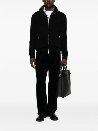 Barba Cotton Crewneck Sweater - Black