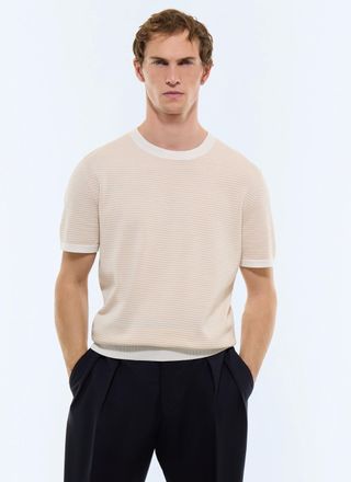 Fursac T-shirt &agrave; rayures en coton merceris&eacute; - Taille XXL - Homme