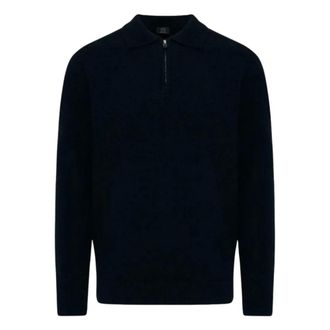 Genti Polo Zip LS - Homme - Tops - Noir - Taille: M