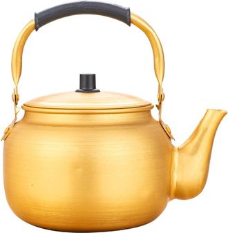 Cabilock Wasserkocher Aluminium Wasserkessel Metall Koreanisch Makgeolli Teekessel Tragbarer Teekocher Vintage Wasserkocher für Restaurant Zuhause Camping 1.5L