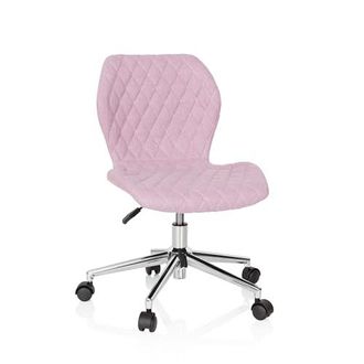 hjh OFFICE 670953 Kinder- und Jugendstuhl Joy II Stoff Rosa Schreibtischsessel mit Rollen, mitwachsend