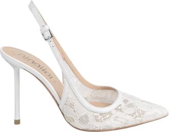 Ninalilou Femme, Chaussures, Blanc, Taille: 39 EU D&eacute;collet&eacute; Slingback