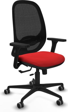 Piqueras y Crespo Roter B&uuml;rostuhl mit 3D-Armen, h&ouml;henverstellbare Lendenwirbelst&uuml;tze, ausgestattet mit Syncro/Translack und Schneidschaum, mit Rollen von 65 mm, Parkett