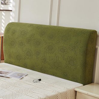 Generic Elastischer Flanellbezug mit Bettkopfteil Bezug Muster, Queen Kingsize Gr&ouml;&szlig;e, Kopfteil Bezug Staubschutzh&uuml;lle f&uuml;r Schlafzimmerdekoration Sonnenblume -