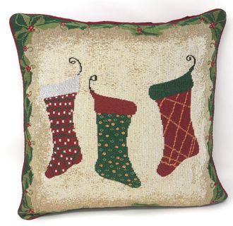 Tache Home Fashion Hang My Stockings by The Fireplace Christmas Holiday Festive Woven Tapestry Decorative Kissenhülle