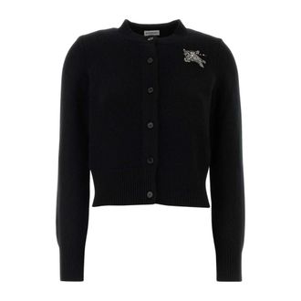 Burberry Cardigan en laine m&eacute;lang&eacute;e - Femme - Pulls - Noir - Taille: 36 FR