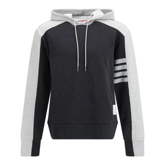 Thom Browne Loopback Colorblock Kapuzenpullover - - Sweatshirts & Hoodies - Herren - Grau - M