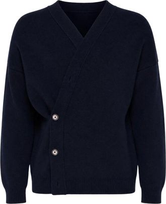 Laneus Homme, Pulls, Bleu, Taille: L Cardigan Coupe Boxy
