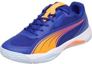 Puma Puma Nova Court Momo Gonzales Chaussures de padel unisexes pour adulte, Bleu vif/blanc feu-rouge brillant, 37.5 EU