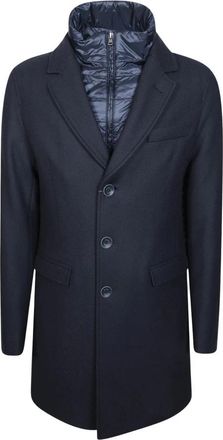 Herno Cappotto Lana Pettorina - - Coats - Herren - Blau - L