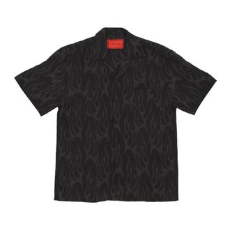 Vision Of Super Flames Aop Shirt Schwarz Kurzarm - - Shirts - Herren - Schwarzk - L