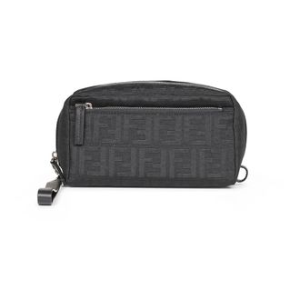 Fendi Double Zip Pouch Small - - Bags - Herren - Schwarzk - ONE SIZE