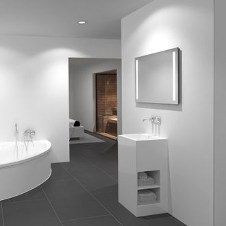 Loftscape home24 Spiegel Light 80 x 60cm Silber Korpus: Aluminium, gebürstet 80 x 60cm