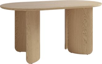 Sch&ouml;ner Wohnen Kollektion Tisch GRIMSTAD/Tischplatte und Gestell in Eichefarbig Bianco/Abgerundete Kante, Wangenteile wahlweise montierbar/Esszimmertisch/K&uuml;chentisch / 160 x 90