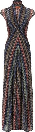 Missoni Langes Spitzenkleid mit Knotendetail - - Dresses - Damen - Blau - XS