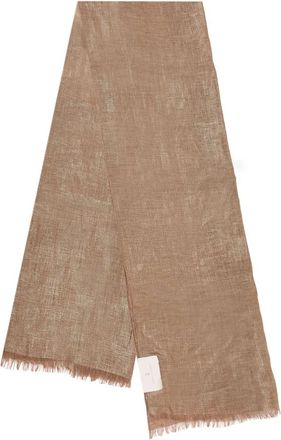 Brunello Cucinelli Femme, Accessoires, Brun, Taille: ONE Size Lurex Linen Scarf