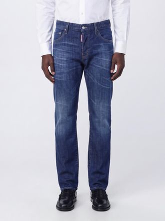 Dsquared2 Jean droit en denim de coton &agrave; taille mi-haute