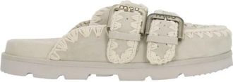 Mou Femme, Chaussures, Blanc, Taille: 36 EU Sabot en cuir su&eacute;d&eacute;
