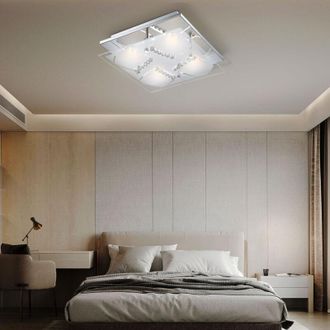 Globo Lighting Globo Lighting - Plafonnier plafonnier lampe en cristal lampe de salon lampe de salon, cristaux de verre chromé clair, led 4W 1600Lm blanc chaud