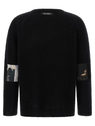 Undercover Wool Crewneck with Cindy Sherman Patches Sweater - Black