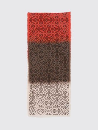 Loewe &Eacute;charpe en m&eacute;lange de laine et de soie &agrave; jacquard Anagram avec bords frang&eacute;s