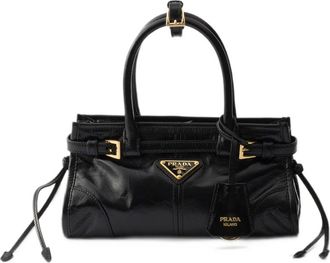 Prada Mini Bonnie Buckled Leather Shoulder Bag
