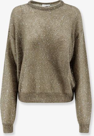 Nude Mohair blend sweater with sequins - NUDE - gender_Woman