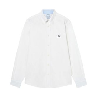 Brooks Brothers Homme, Chemises, Blanc, Taille: 2XL Chemise Oxford Coupe Standard Non-Iron &agrave; Boutons