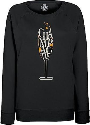 Fabulous Sweatshirt Femme Noir Champagne F&ecirc;te Alcool Lifestyle Luxe