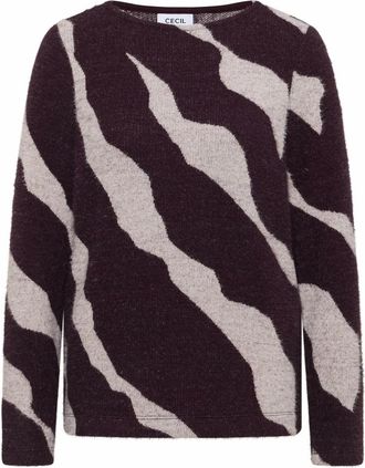 Cecil Rundhals-Pullover - - Knitwear - Damen - Mehrfarbig - XL