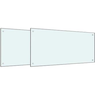 vidaXL K&uuml;chenr&uuml;ckwand 2 pcs Wei&szlig; 100 x 50 cm Geh&auml;rtetes Glas vidaXL