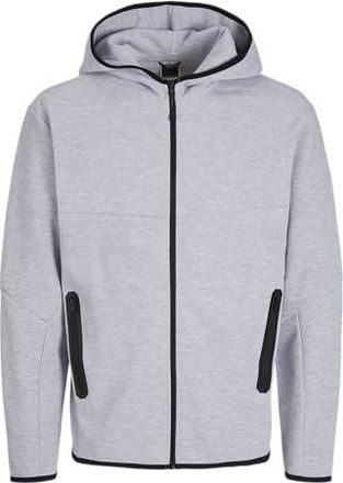 Jack & Jones Jcofusion Noos Sweat à Capuche zippé Veste de Sweatshirt, Gris Clair mélangé/détails : Nouvelle Longueur, L Homme