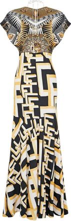 Camilla robe longue à col v - Noir