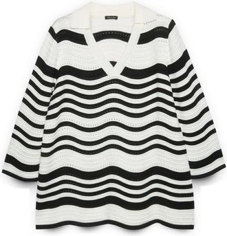 Fiorella Rubino Femme, Pulls, Blanc, Taille: 40 FR Pull Col Polo