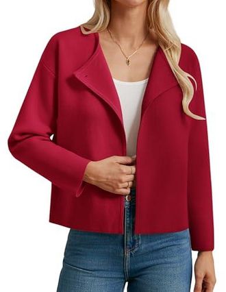 Grace Karin Cardigan &agrave; manches longues et &eacute;paules tombantes pour femme, Cl26-04/Rouge, XL