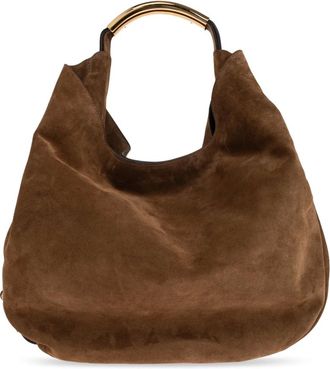 Moschino Femme, Sacs, Brun, Taille: ONE Size Suede Handbag