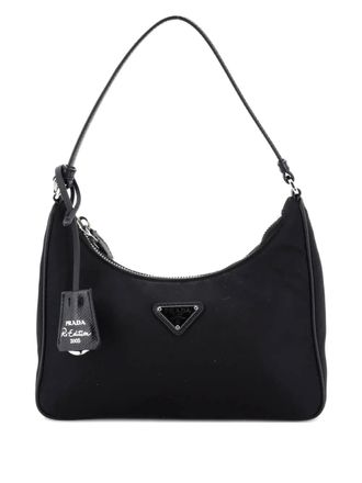 Prada Re-Edition 2005 Tessuto with Saffiano Leather Mini hobo bag - Noir