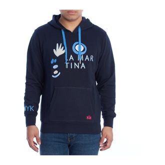 La Martina Kapuzen-Zip-Sweatshirt mit einzigartigen Grafiken - - Sweatshirts & Hoodies - Herren - Blau - 2XL