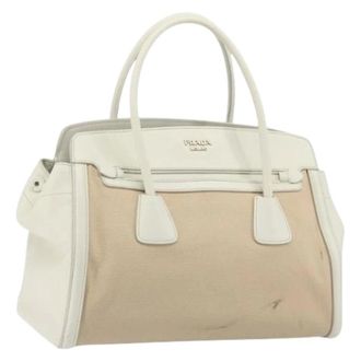 Prada Pre-owned Vintage Canvas Tote Bag - Femme - Pre-owned - Beige - Taille: ONE Size