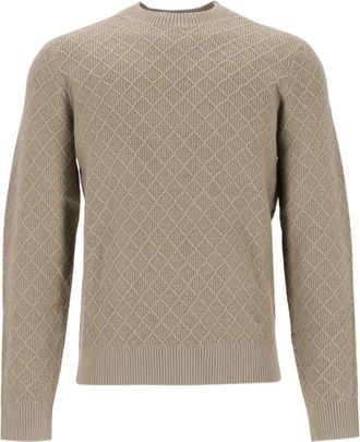 Emporio Armani Homme, Pulls, Beige, Taille: L Pull col rond &agrave; losanges