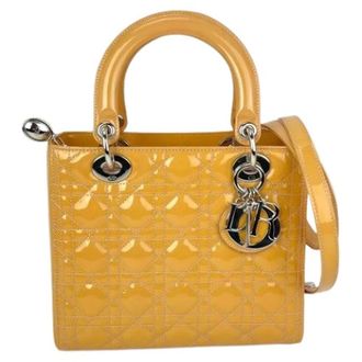 Dior Pre-owned Lackleder Medium Lady Bag - - Pre-owned - Damen - Gelb - ONE SIZE