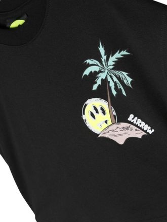 Barrow Cropped Cotton T-Shirt - Black