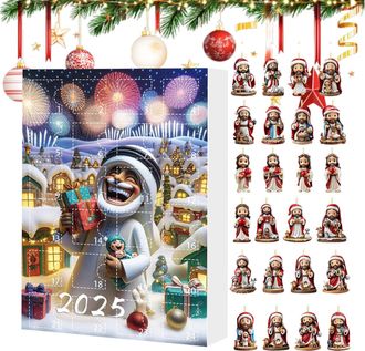 Generico Adventskalender, Dekoration f&uuml;r Zuhause, Dekoration f&uuml;r das Festival, 24 Tage 2D Jesus, Ornament Countdown-Kalender 2025, Sammler, Kinder, Erwachsene