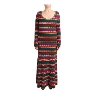 Missoni Femme, Robes, Multicolore, Taille: 42 FR Multicolor Stripe Wool Knitted Maxi Sheath Dress
