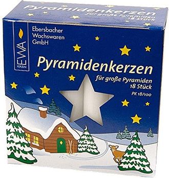 Saico Bougies Pyramides Sigro, en Cire, Cire, Blanc, 1.8 x 1.8 x 10.5 cm