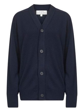 STUDIO NICHOLSON Conan Cardigan mit V-Ausschnitt - Blau