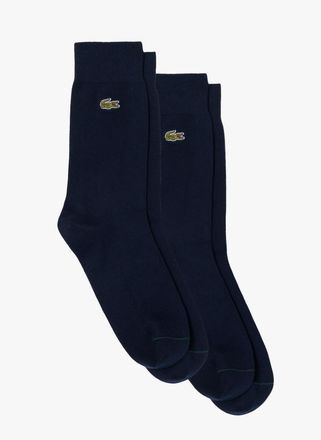 Lacoste Lot de 2 paires de chaussettes en coton m&eacute;lang&eacute;