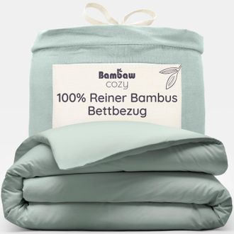 Bambaw Bettbezug Bambus 135x200 cm, Kühlende Bettwäsche, Bettbezug Sommer, Hautfreundlicher Allergie Deckenbezug, nachhaltige und umweltfreundliche 100% Bamb