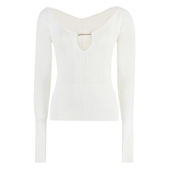 Jacquemus Pral&ugrave; Strickoberteil aus Viskosemischung - - Tops - Damen - Wei&szlig; - S